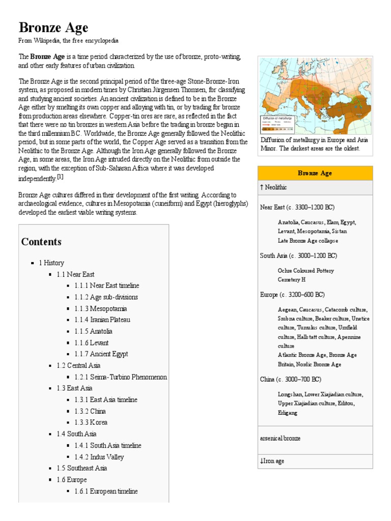 Bronze Age: From Wikipedia, The Free Encyclopedia | PDF | History