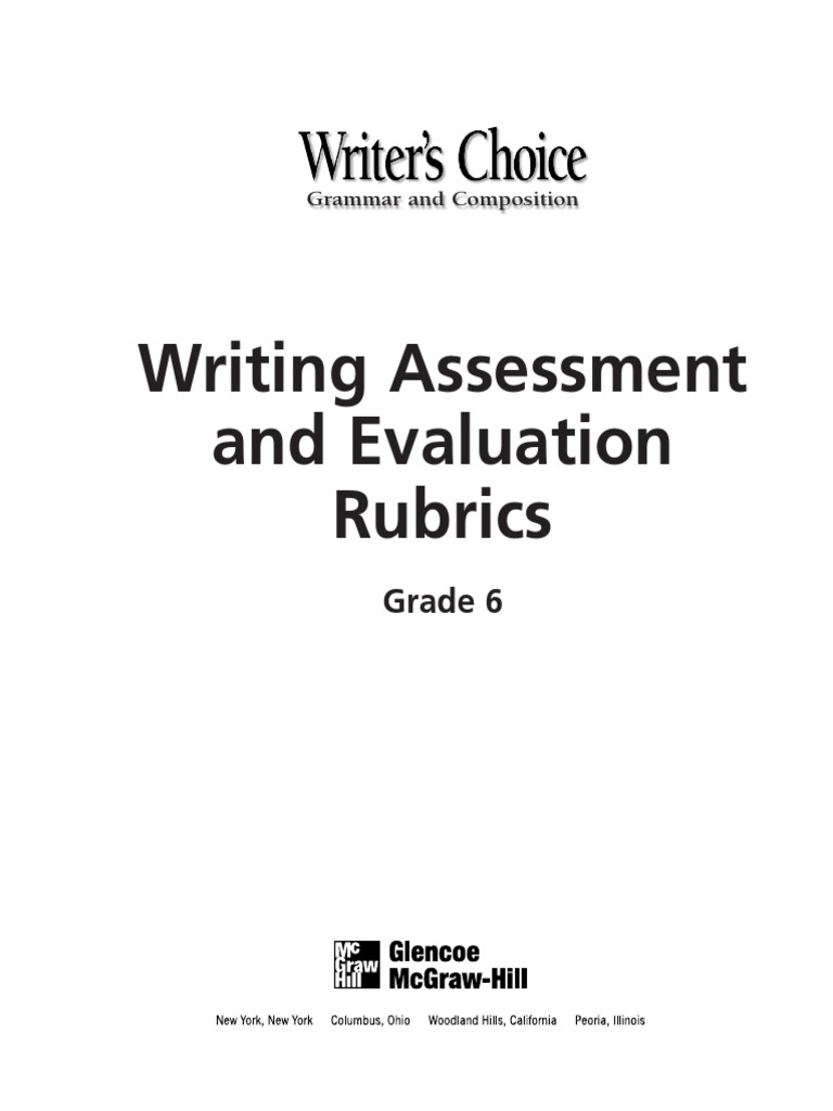 Writing Assessment & Evaluation Rubrics PDF | PDF | Rubric (Academic ...