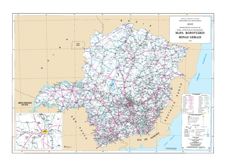 Mapa Rodoviário - Minas Gerais - DNIT | PDF