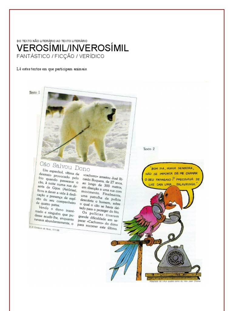 Verosímil e Inverosímil | PDF | Fantasia | Imaginação