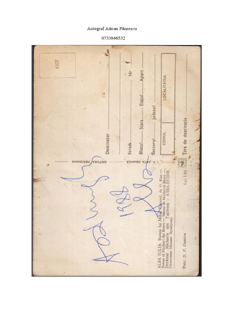 Autograf Adrian Păunescu | PDF