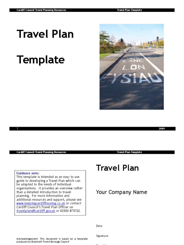 Travel Plan Template | Download Free PDF | Road Transport | Vehicles