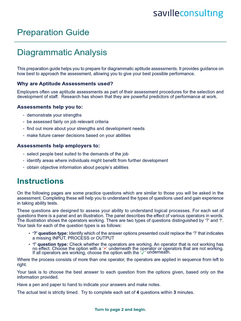 Preparation Guide Diagrammatic Analysis DA INTE Saville | PDF