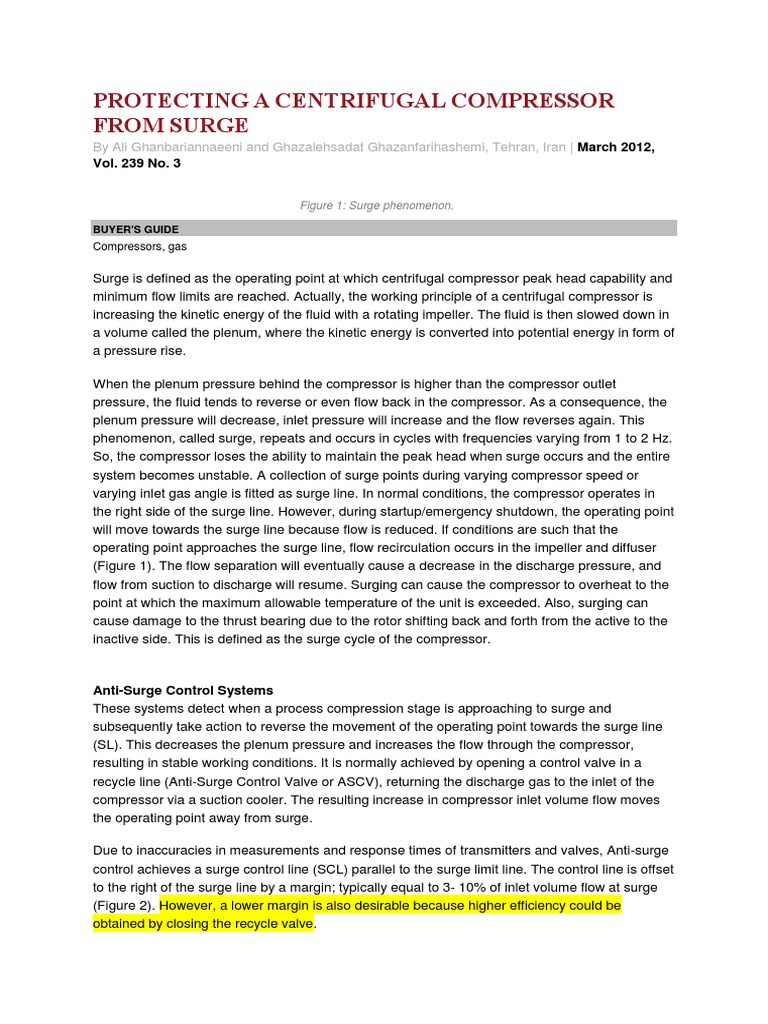 Compressor Surge | PDF | Gas Compressor | Control System