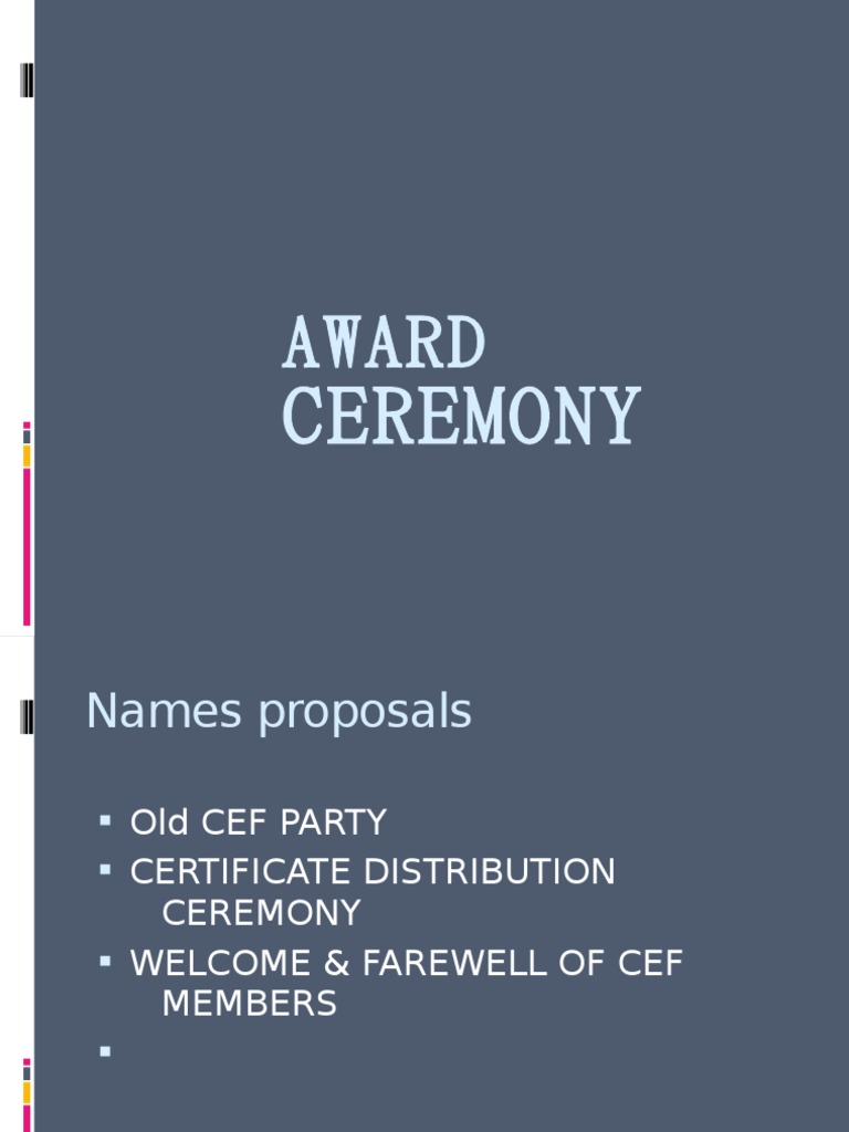 CEF Award Ceremony Program Details | PDF