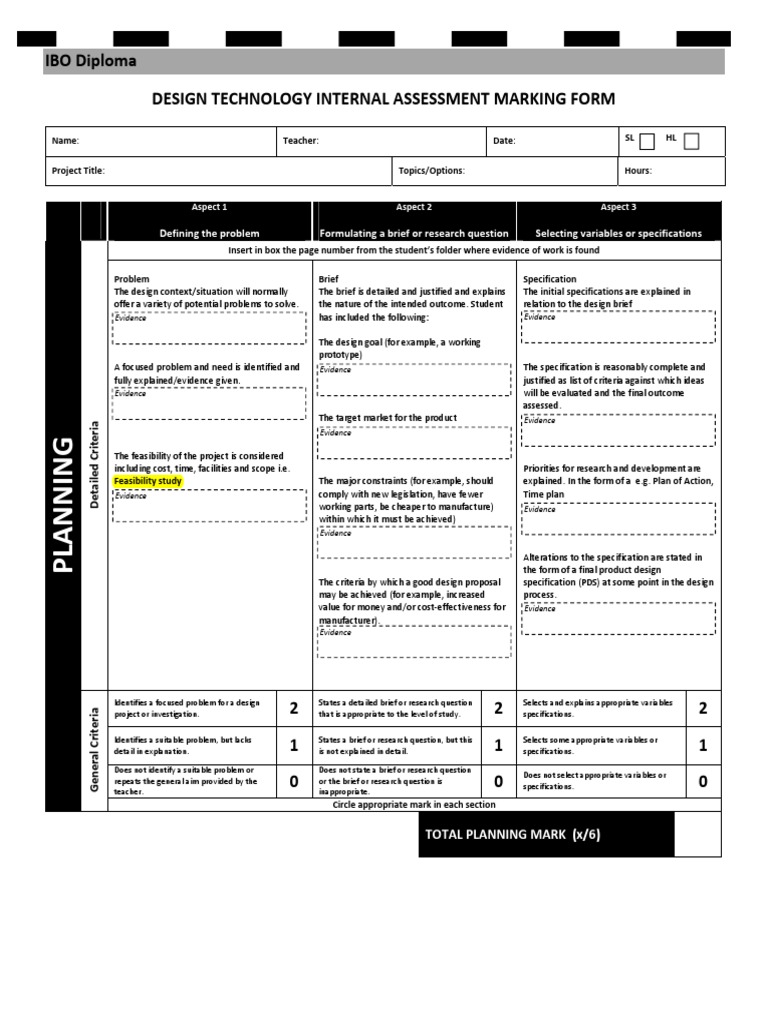 Internal Assessment Rubric 5 | PDF