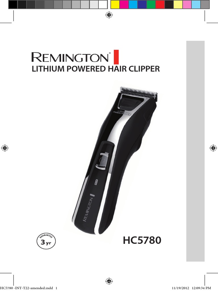 Remington HC5780 Manual | PDF | Rechargeable Battery | Electronic ...