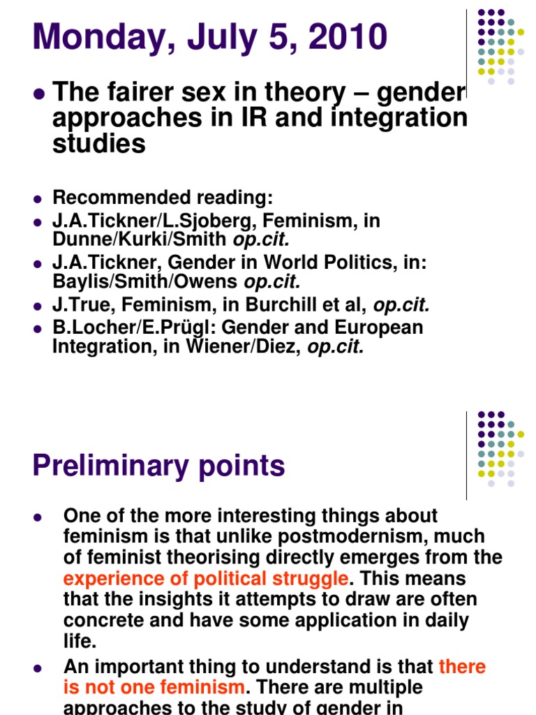 Gender Perspectives in International Relations | PDF | Feminism ...