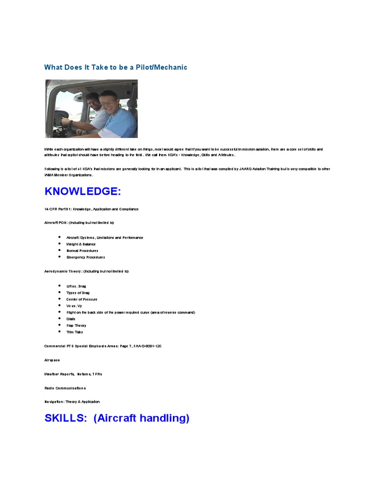 Attributes of a Good Pilot | Competence (Human Resources) | Safety