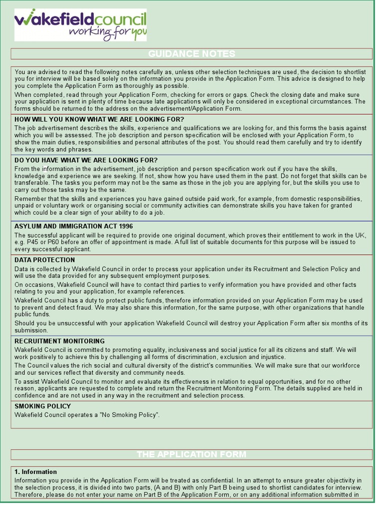 Guidance Notes: How Will You Know What We Are Looking For? | PDF ...