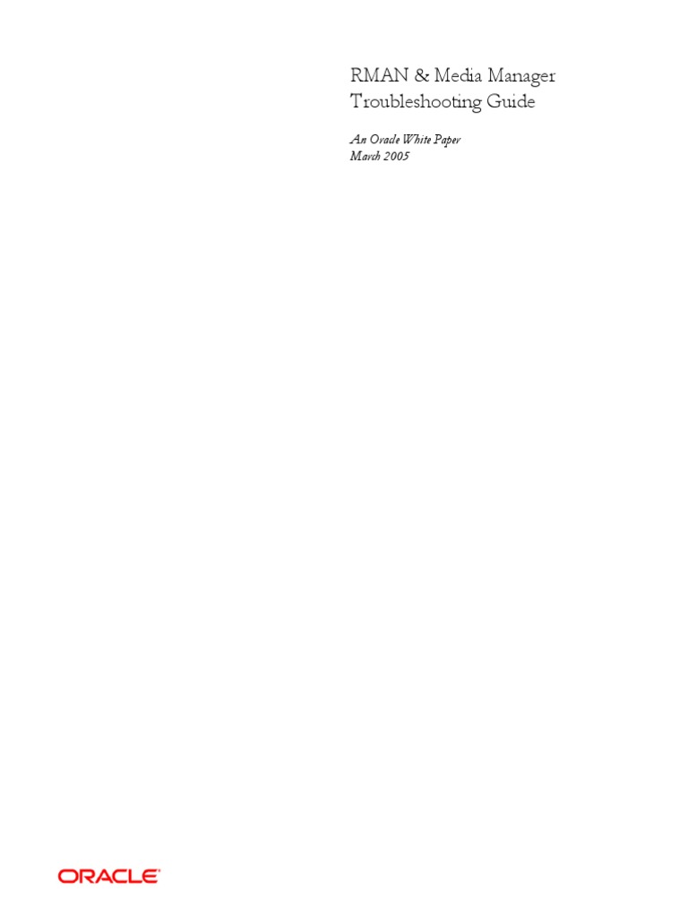 Rman MM Troubleshoot | PDF