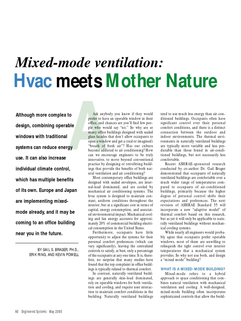 Mixed Mode Ventilation | Hvac | Ventilation (Architecture)