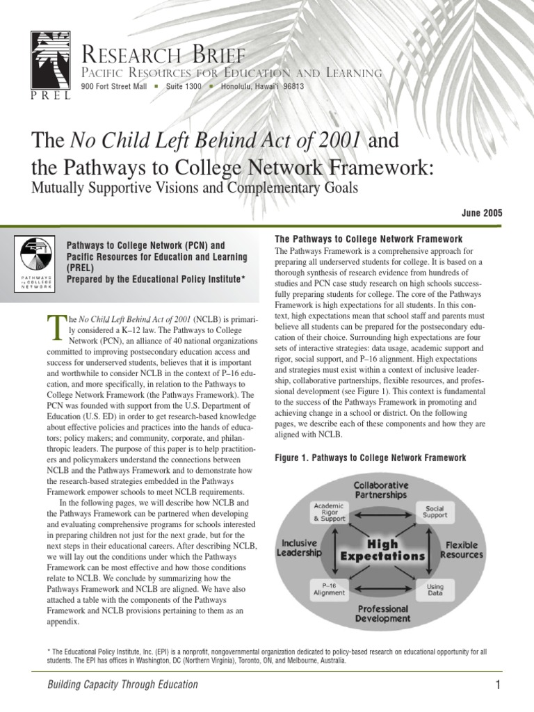 The No Child Left Behind Act of 2001 and The Pathways To College ...
