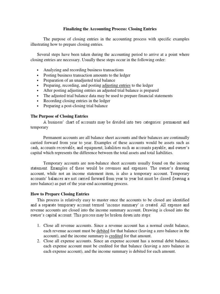 Finalizing The Accounting Process | PDF | Debits And Credits | Expense