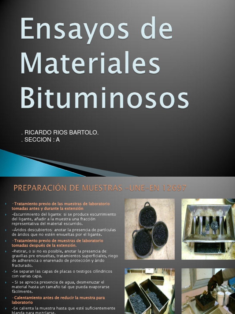 Ensayos de Materiales Bituminosos | PDF | Densidad | Masa
