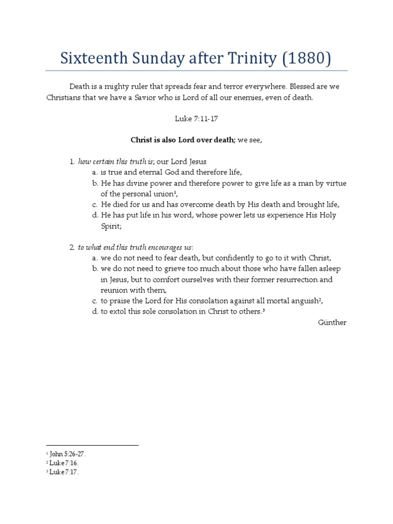 Sixteenth Sunday After Trinity (1880) | PDF