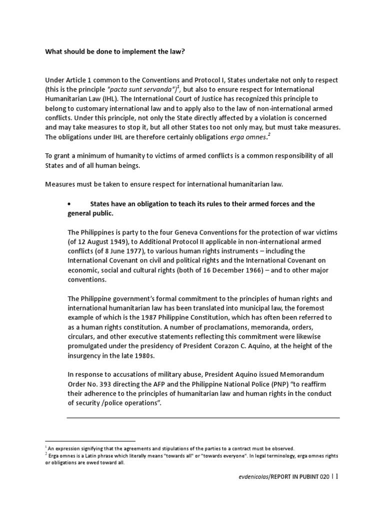 Core Obligations of States in Ihl | PDF | International Humanitarian ...