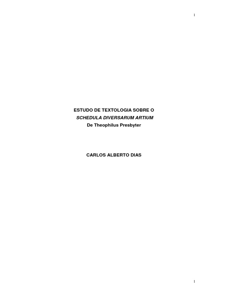 Estudo de Textologia Sobre o Schedula Diversarum Artium | PDF ...