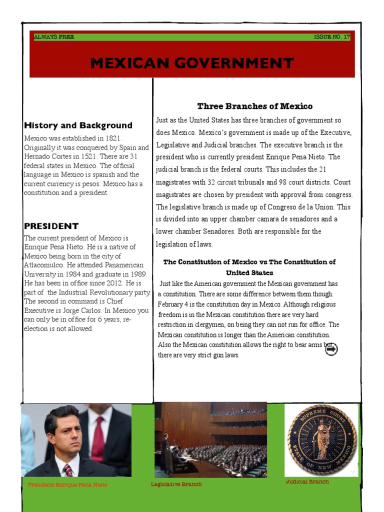 Overview of Mexico's Government Structure | PDF | Mexico | Federal ...