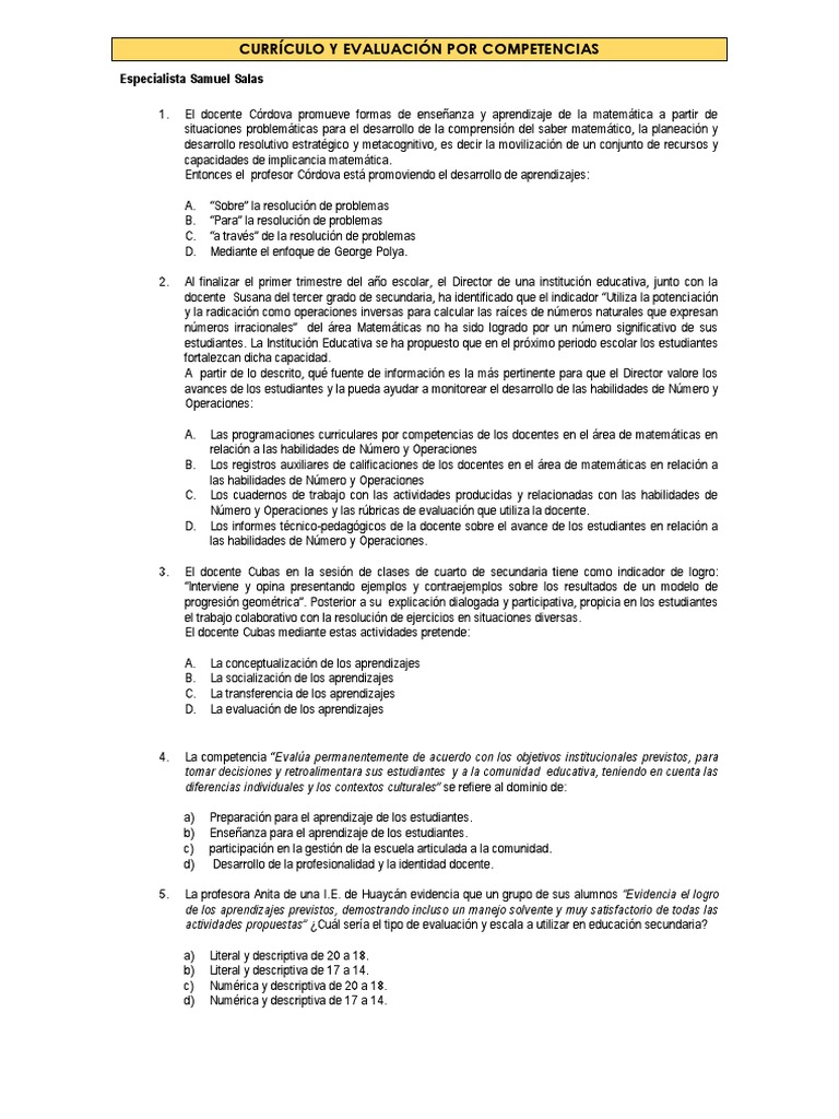 CASUISTICA Evaluacion Del MInedu | PDF | Evaluación | Aprendizaje