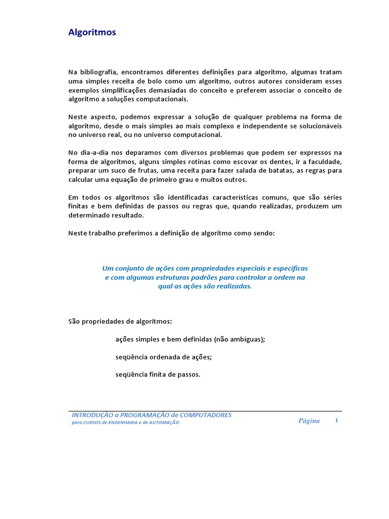 Introdução A Algoritmos | PDF | Algoritmos | Números