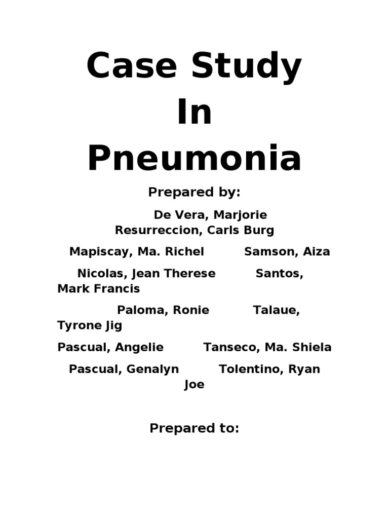 Case Study of PNEUMONIA (39 YR OLD PATIENT | PDF