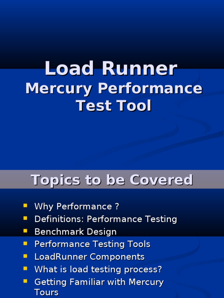 Mercury Performance Test Tool | PDF | Web Page | World Wide Web