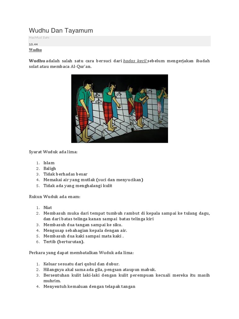 Wudhu Dan Tayamum | PDF
