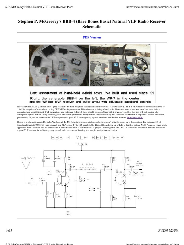 Mcgreevy bbb-4 VLF Receiver | PDF | Amplifier | Lightning