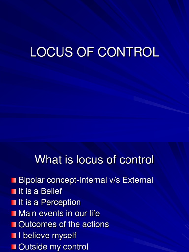 Locus of Control | PDF | Luck | Metaphysics Of Mind