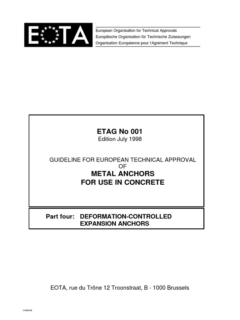 Guideline for European Technical Approval of Metal Anchors for Use in ...