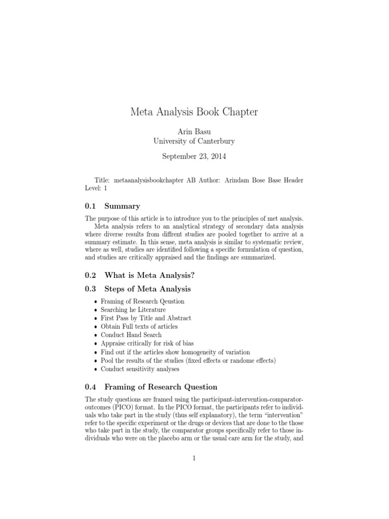 Introduction to Meta Analysis Principles | PDF | Science & Mathematics