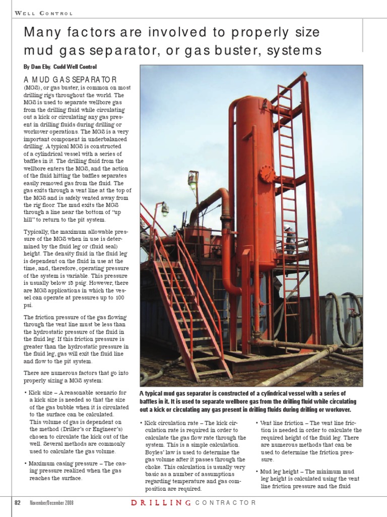 Mud Gas Separator Info | PDF | Gases | Oil Well