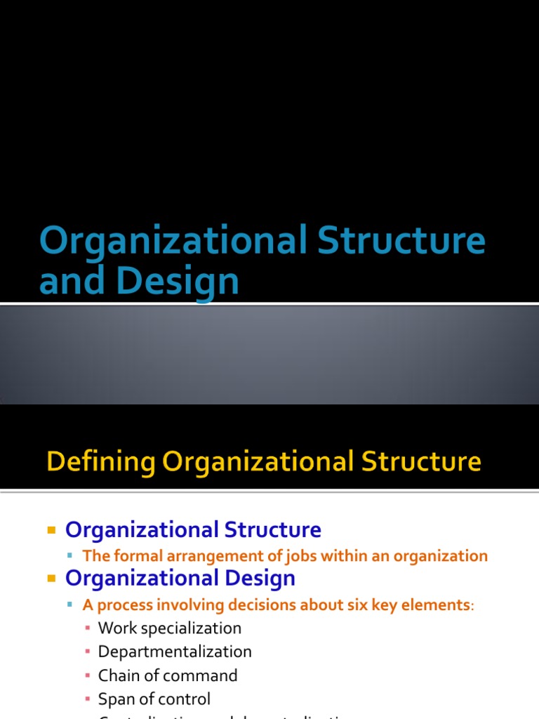 Organizational Structure and Design | PDF | Organizational Structure ...