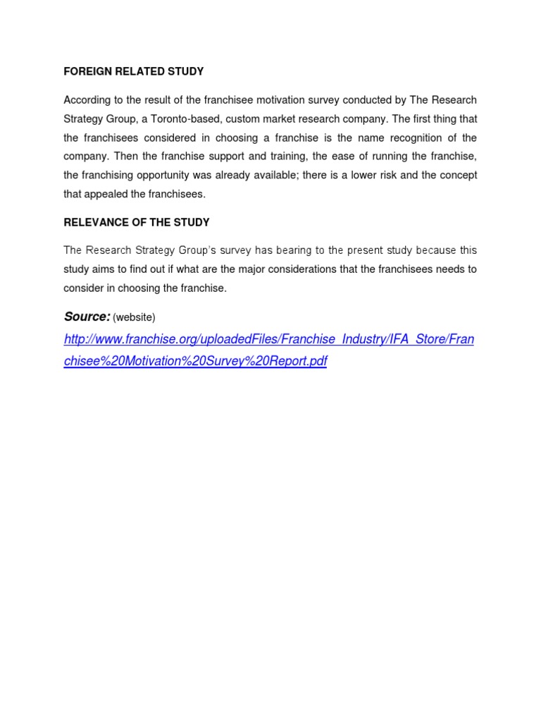 Foreign Related Literature | PDF | Franchising | Business Economics