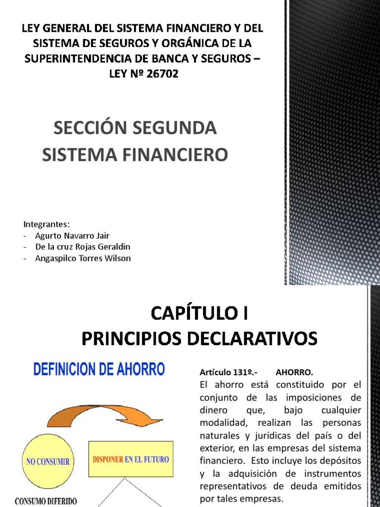 Seccion Segunda Ley 26702 | PDF | Bancos | Seguro