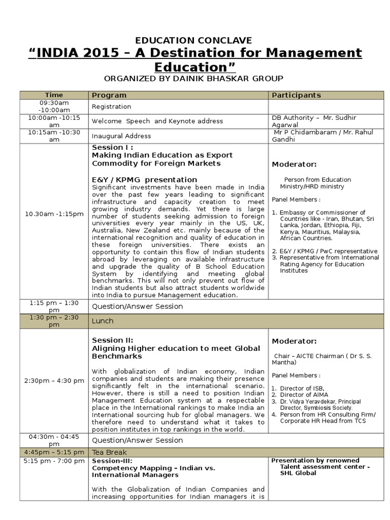 Education Conclave Concept Note | PDF