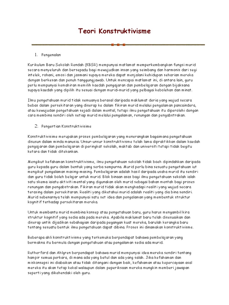 Teori Konstruktivisme | PDF