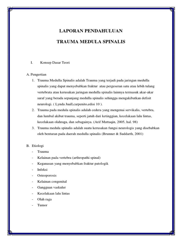Trauma Medula Spinalis | PDF