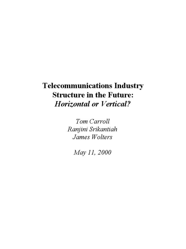 Future Structure of Telecom Industry | PDF | At&T | Fiber Optic ...