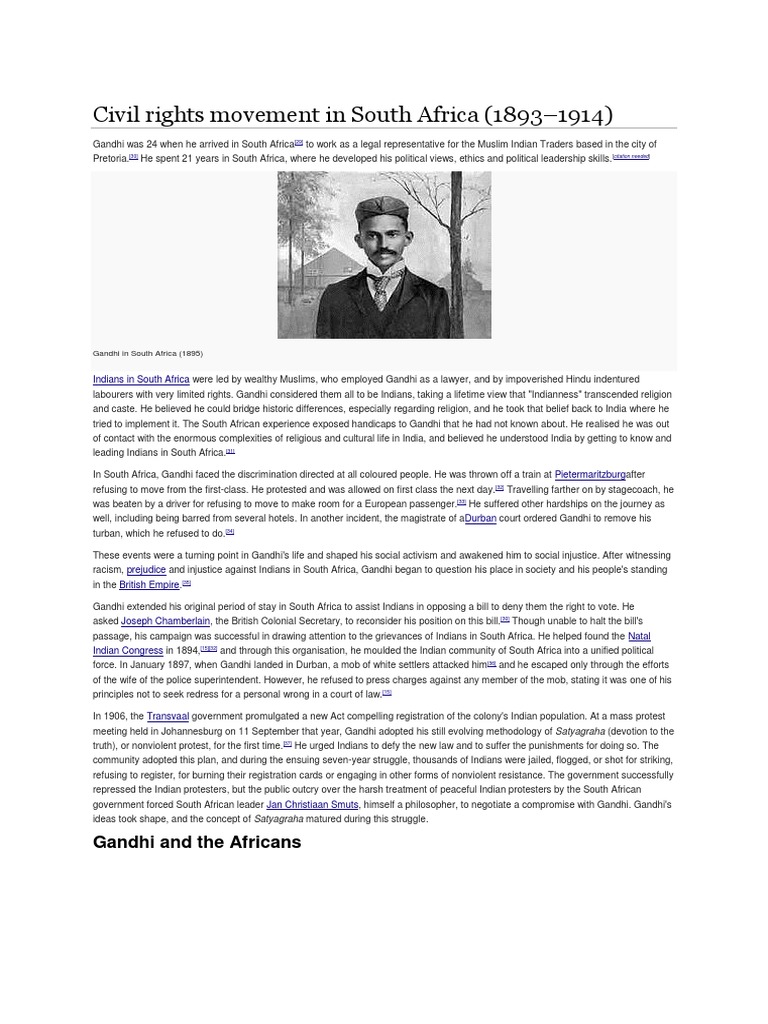 Gandhi's Civil Rights Struggle in SA | PDF | Mahatma Gandhi | Society
