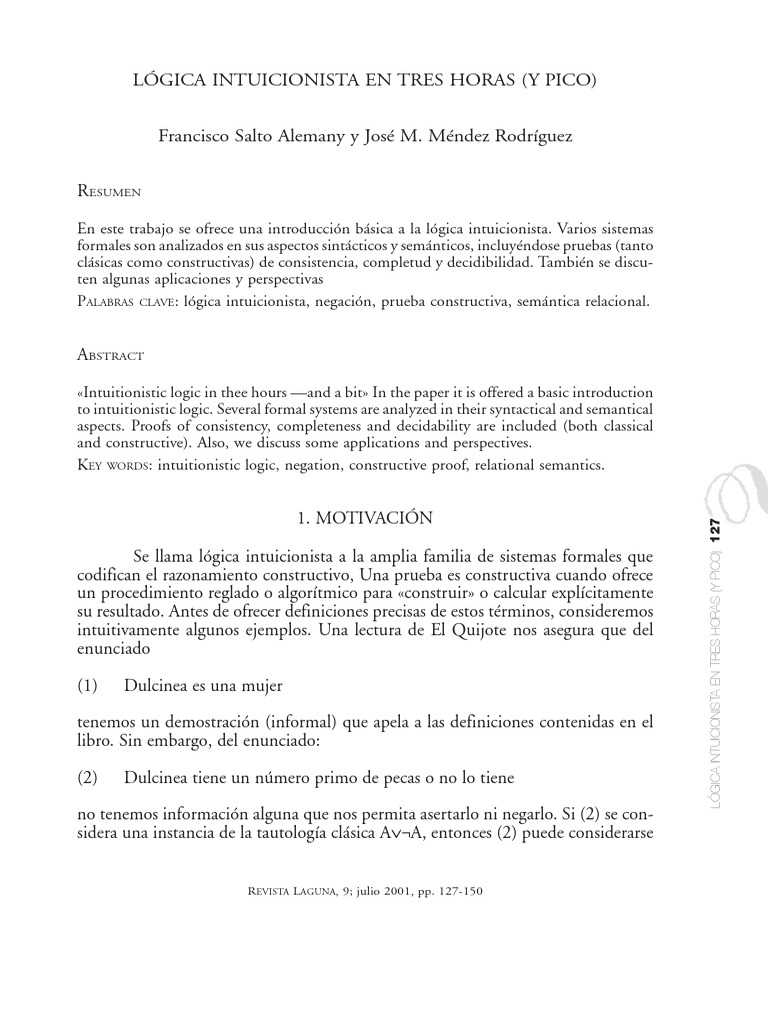 Logica Intuicionista PDF | PDF | Axioma | Verdad