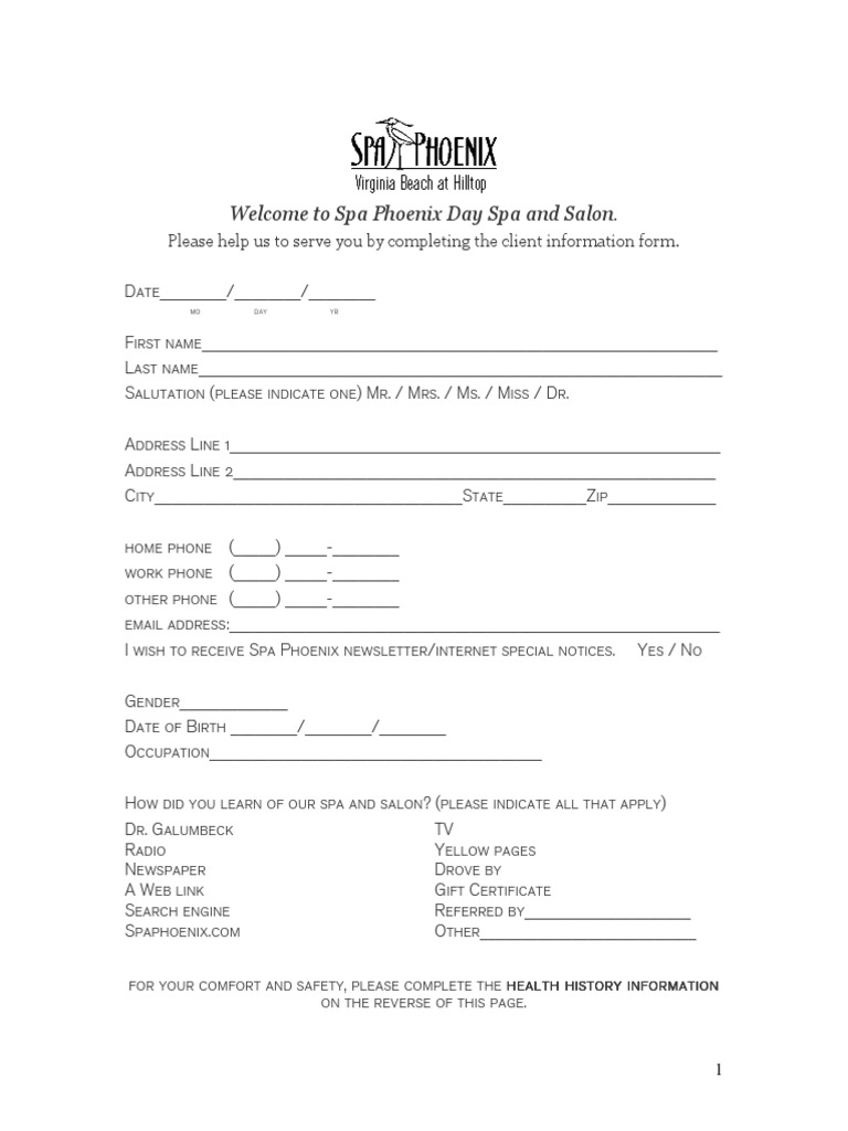 Guest Information Form | PDF