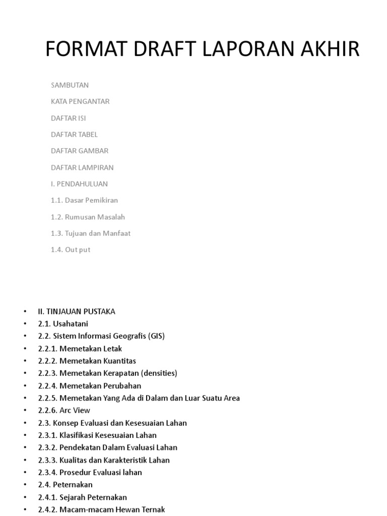 Format Draft Laporan Akhir