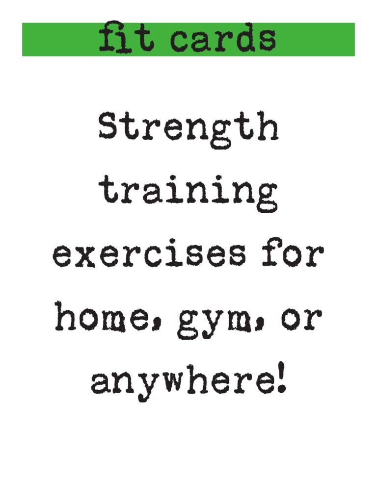 Fit Cards Strength Training Exercises For Home, Gym, or Anywhere ...