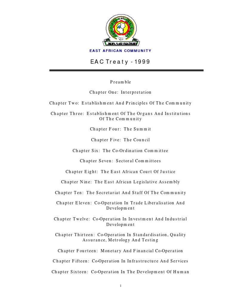 EAC Treaty | PDF