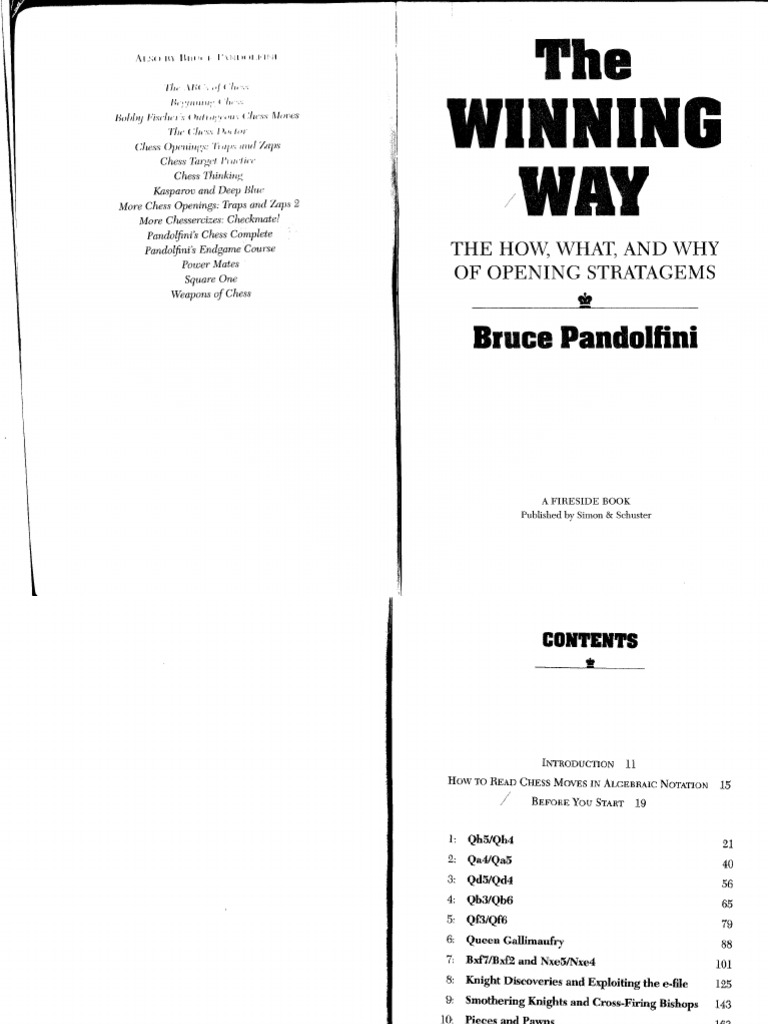 Bruce Pandolfini - The Winning Way (The How, What, and Why of Chess ...