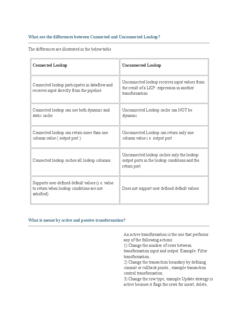 What Are The Differences Between Connected and Unconnected Lookup ...