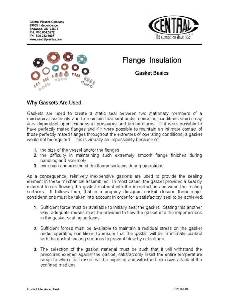 Flange Gasket Basics | PDF | Technology & Engineering | Science & Mathematics