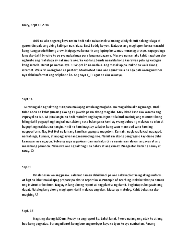 Filipino Diary | PDF